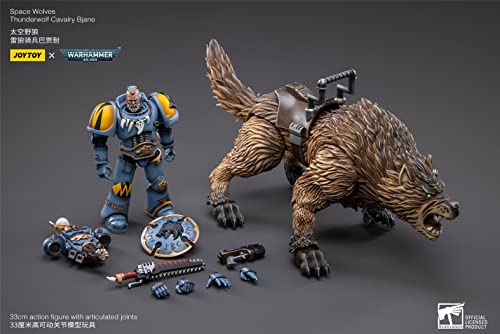 HiPlay JoyToy × Warhammer 40K Officially Licensed 1/18 Scale Science-Fiction Action Figures Full Set Series -Space Wolves Thunderwolf Cavalry Bjane