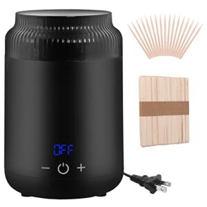 podoy mini wax pot warmer for hair removal, small portable travel wax melt heater machine digital display for spa salon brow body nose upper lip hair waxing with 100 wax sticks