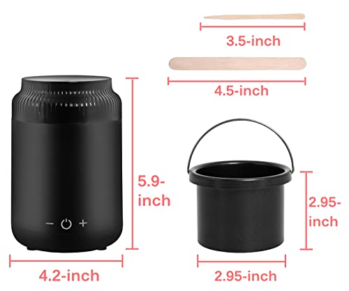 Podoy Mini Wax Pot Warmer for Hair Removal, Small Portable Travel Wax Melt Heater Machine Digital Display for SPA Salon Brow Body Nose Upper Lip Hair Waxing with 100 Wax Sticks