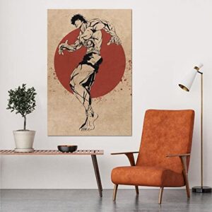 FJXYLDHJC Baki Hanma Japanese style poster Poster Bedroom Decor Sports Landscape Office Room Decor Gift 12x18inchs(30x45cm)