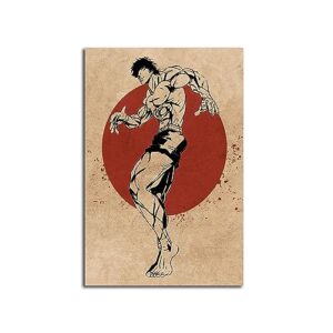 fjxyldhjc baki hanma japanese style poster poster bedroom decor sports landscape office room decor gift 12x18inchs(30x45cm)