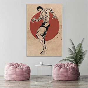 FJXYLDHJC Baki Hanma Japanese style poster Poster Bedroom Decor Sports Landscape Office Room Decor Gift 12x18inchs(30x45cm)