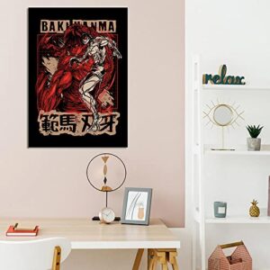 FJXYLDHJC Baki Hanma Japanese style poster Wall Art Decor Print Picture Paintings for Living Room Bedroom Decoration 12x18inchs(30x45cm)