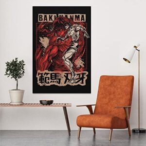 FJXYLDHJC Baki Hanma Japanese style poster Wall Art Decor Print Picture Paintings for Living Room Bedroom Decoration 12x18inchs(30x45cm)