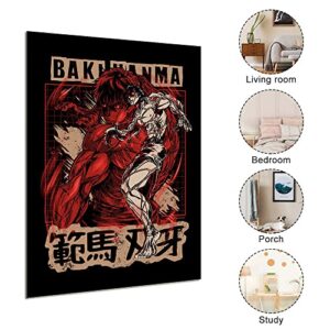 FJXYLDHJC Baki Hanma Japanese style poster Wall Art Decor Print Picture Paintings for Living Room Bedroom Decoration 12x18inchs(30x45cm)