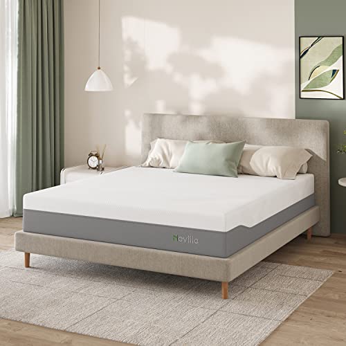 Novilla King Size Mattress, 10 Inch Gel Memory Foam Mattress for Enhanced Support & Motion Isolation, Medium Firm Bed Mattress in a Box-Vibrant