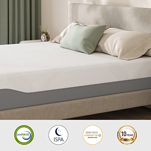 Novilla King Size Mattress, 10 Inch Gel Memory Foam Mattress for Enhanced Support & Motion Isolation, Medium Firm Bed Mattress in a Box-Vibrant