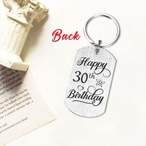 HLQYMZ 30th Birthday Keychain Gifts for Women Girls, Sweet 30 Year Old Birthday Gifts