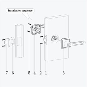 BAOLONG Door Handle Locking Lever with Modern Contemporary Square Design,Front Door Lock Entry Lever with Lock for Exterior or Interior Door Satin Nickel Keyed Lock.