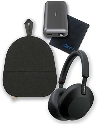 Sony WH-1000XM5 Wireless Noise Cancelling Over-Ear Headphone Bundle with gSport Accessory Kit (Black)