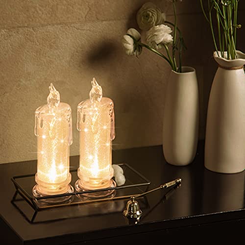 HAIDOLIANG 4PCS White LED flameless Candles (D:2.5" x H:7"),LED Clearance Pillar Candles, Battery Included, Velas artificiales para decoracion for Valentine's Day Wedding Birthday Bedroom Decorations