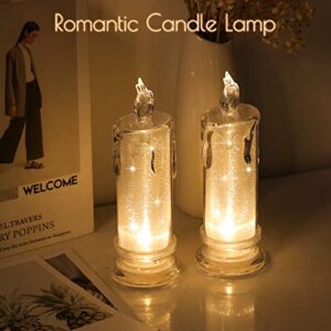 HAIDOLIANG 4PCS White LED flameless Candles (D:2.5" x H:7"),LED Clearance Pillar Candles, Battery Included, Velas artificiales para decoracion for Valentine's Day Wedding Birthday Bedroom Decorations