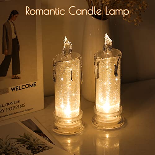 HAIDOLIANG 4PCS White LED flameless Candles (D:2.5" x H:7"),LED Clearance Pillar Candles, Battery Included, Velas artificiales para decoracion for Valentine's Day Wedding Birthday Bedroom Decorations