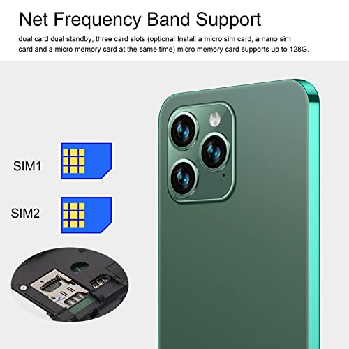 DAUERHAFT Unlocked Android Smartphone, IP14 Pro Max 6.1In Large Screen Smartphone, 4G GSM Network Phone, 4GB RAM and 64GB ROM, Compatible with Toberizon, for Verizon(Dark Green)