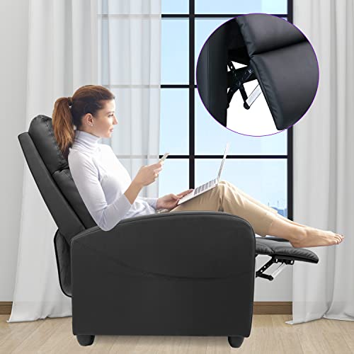 Zanzio Massage Modern Adjustable Heated Recliner Home Theater Single Sofa Chair Lounge with Padded Seat, Black