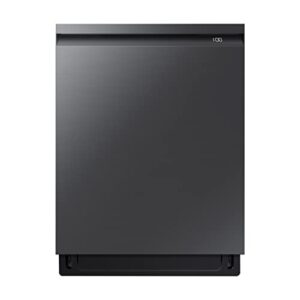 samsung smart 44dba dishwasher w/ stormwash+, autorelease door, quiet operation, 3 dish racks, pre blast cycle, energy star certified, dw80b6060ug/aa, fingerprint resistant stainless steel, black