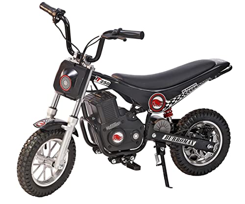 Burromax TT250, 250w 24v, 2 Speeds, 14 Mph, Up to 150lb Rider, Electric Mini Bike (Black)