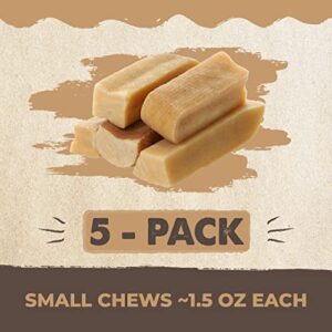 Mighty Paw Yak Cheese Chews for Dogs | All-Natural Long Lasting Pet Treats. Odorless and Great for Oral Health. Limited-Ingredient Chews for Puppies & Power-Chewers (Small, 5 Pack)