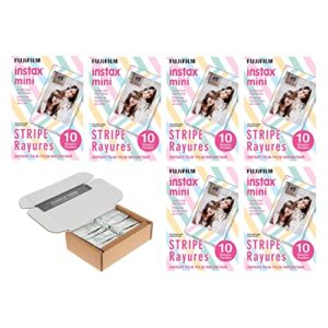 fujifilm instax mini stripe instant film 6 packs of 10 shots bulk pack