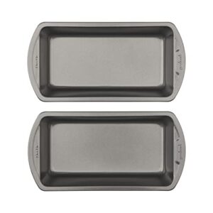 goodcook set of 2 medium 8" x 4" nonstick steel bread loaf pans, gray (4244)