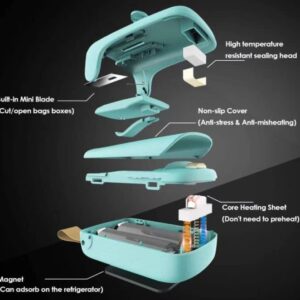 J&LHEAYU Mini Bag Sealer Min-Handheld Bag Heat Vacuum Sealer-2 in 1 Heat Sealer & Cutter Portable Bag Resealer Machine (Battery Included)