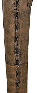 Cowboy Western Traditional Native American Leather Pants for Men Casual Classic Breeches Fashion Pant (Dirty Brown, 36'' Waist for 34'' 35'')