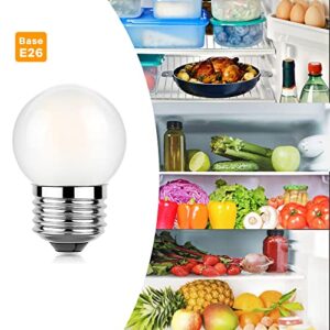 Sphoon G40 Led Low Wattage Bulb 3W Equivalent 25 Watt Light Bulbs, Standard E26 Small Power, Frosted, Warm White 2700K, Dimmable for Bathroom Bedside Accent Lamps Appliance Bulb Refrigerator Pack of 2