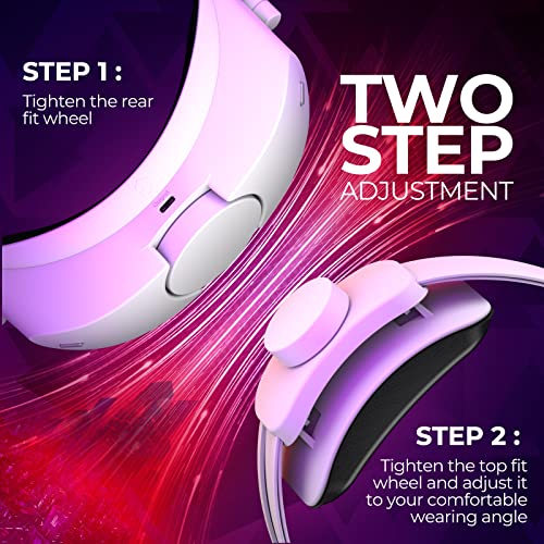 DESTEK QH2 Face Pressure-Free 7000mAh Battery Pack Headphones Head Strap Compatible with Meta/Oculus Quest 2, Double Knob Elite Strap with Headphones, Comfortable 6 Hrs Playtime