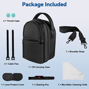 PECOOVR Carrying Case for Meta Oculus Quest 2, Fits Headset with Official & Elite Strap Battery Pack and Other VR Accessories, Includes Lens Cover, Cleaning Pen, Cloth for Travel and Home Storage