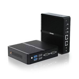 venoen fanless mini pc windows 11 pro industrial pc 12th gen in-tel j6412 processor, 8g ddr4 256g m.2 ssd office home industrial mini computer, 2xhd-mi+dp triple display/2xlan/2xrs232 com/wifi/bt 4.2