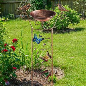 AWENDIETOU Bird Bath with Garden Trellis for Climbing Plants Outdoor 2 in 1 Bird Baths Bowl,Bird Bath for Outdoors Birdfeeder with Metal Antique Iron Easy to Install Detachable T