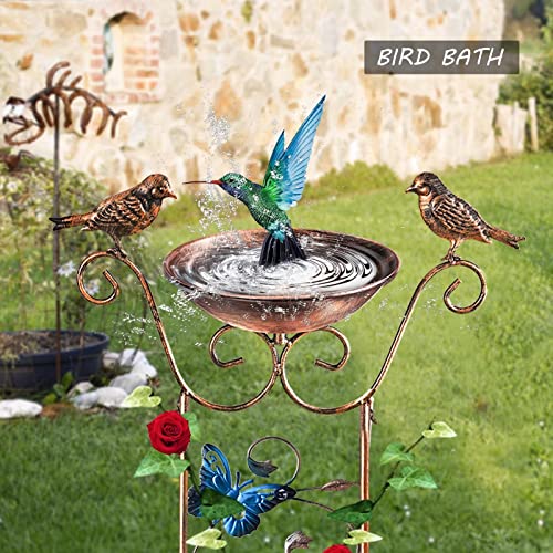 AWENDIETOU Bird Bath with Garden Trellis for Climbing Plants Outdoor 2 in 1 Bird Baths Bowl,Bird Bath for Outdoors Birdfeeder with Metal Antique Iron Easy to Install Detachable T