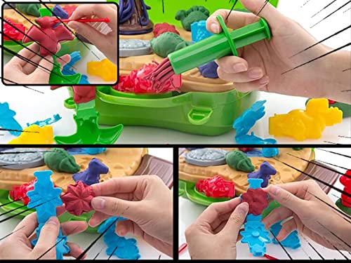 Crelloci Dinosaur Clay Toys, 26 PCS Dino Theme Color Tools and Molds Accessories for Boys Girls Christmas Halloween Party Gift