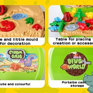 Crelloci Dinosaur Clay Toys, 26 PCS Dino Theme Color Tools and Molds Accessories for Boys Girls Christmas Halloween Party Gift