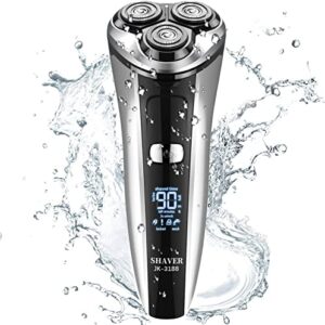 Electric Shavers Men, Mayeec Electric Shaver for Men Cordless Rechargeable,Electric Razor for Men Wet&Dry Waterproof,Mens Shaver with Pop-up Beard Trimmer,Rotary Shaver with LED Display Travel Lock