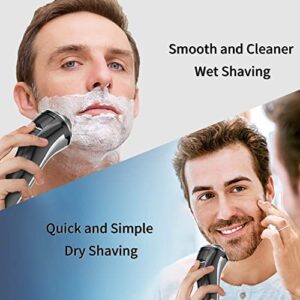 Electric Shavers Men, Mayeec Electric Shaver for Men Cordless Rechargeable,Electric Razor for Men Wet&Dry Waterproof,Mens Shaver with Pop-up Beard Trimmer,Rotary Shaver with LED Display Travel Lock