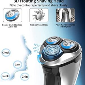 Electric Shavers Men, Mayeec Electric Shaver for Men Cordless Rechargeable,Electric Razor for Men Wet&Dry Waterproof,Mens Shaver with Pop-up Beard Trimmer,Rotary Shaver with LED Display Travel Lock