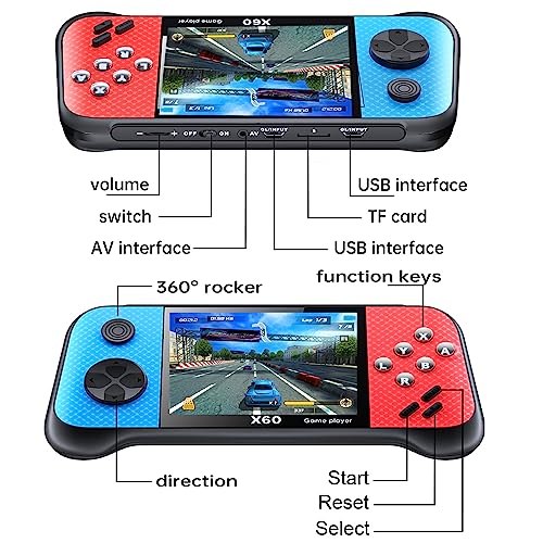 Handheld Game Console for Kids and Adults, Portable Video Game Player with Preloaded Games, 4849 in 1 Retro Arcade Game Machine 3.5 Inch Screen Game Console, Can Save Progress and Connect to TV