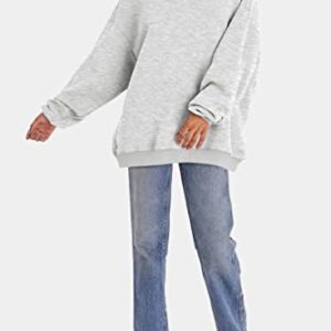 EFAN Sweatshirts Hoodies for Women Oversized Fall Fashion Outfits 2023 Clothes Solid Basic Soft Yoga Loose Winter Tops Sweaters Grey