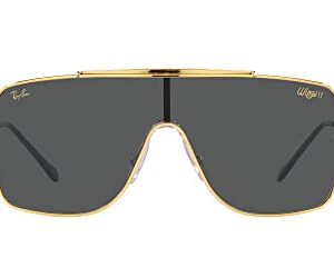 Ray-Ban RB3697 Wings II Square Sunglasses, Legend Gold/Dark Grey, 35 mm