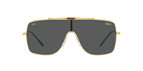 Ray-Ban RB3697 Wings II Square Sunglasses, Legend Gold/Dark Grey, 35 mm