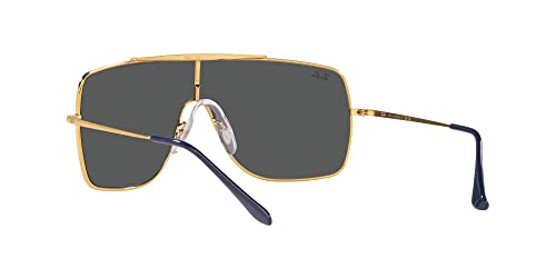 Ray-Ban RB3697 Wings II Square Sunglasses, Legend Gold/Dark Grey, 35 mm