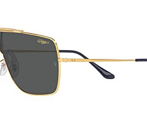 Ray-Ban RB3697 Wings II Square Sunglasses, Legend Gold/Dark Grey, 35 mm