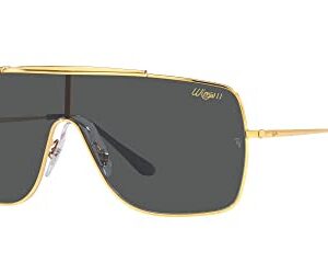 Ray-Ban RB3697 Wings II Square Sunglasses, Legend Gold/Dark Grey, 35 mm