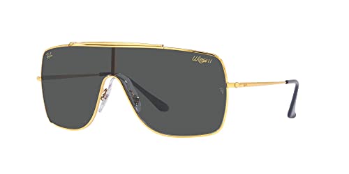 Ray-Ban RB3697 Wings II Square Sunglasses, Legend Gold/Dark Grey, 35 mm