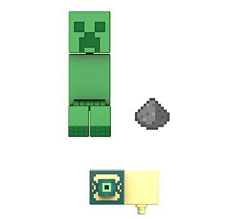 Mattel Minecraft Toys 3.25-Inch Action Figure, Creeper With Accessory & Portal Piece, Toy Collectible Inspired By Video Game