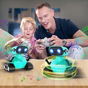 Hamourd Robot Toys - Kids Toys Rechargeable RC Robots, Remote Control Toy with Auto-Demonstration, Flexible Head & Arms, Dance Moves, Music, Shining LED Eyes, Girls Boys Toys Birthday