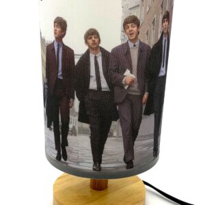 Table Lamp Bedside Night Light Beatles Wood Base Room Decoration or Great Gift Ideas