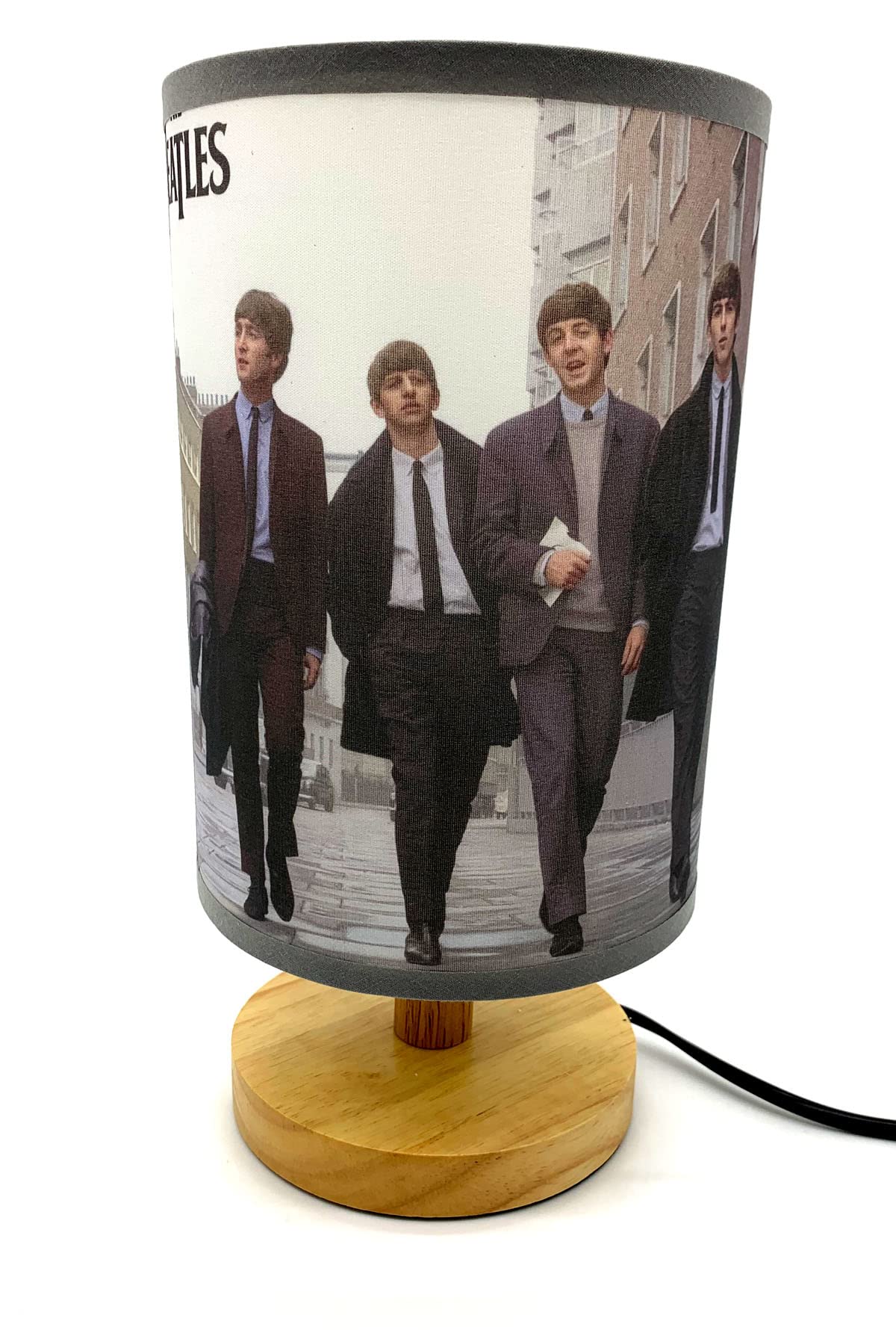 Table Lamp Bedside Night Light Beatles Wood Base Room Decoration or Great Gift Ideas