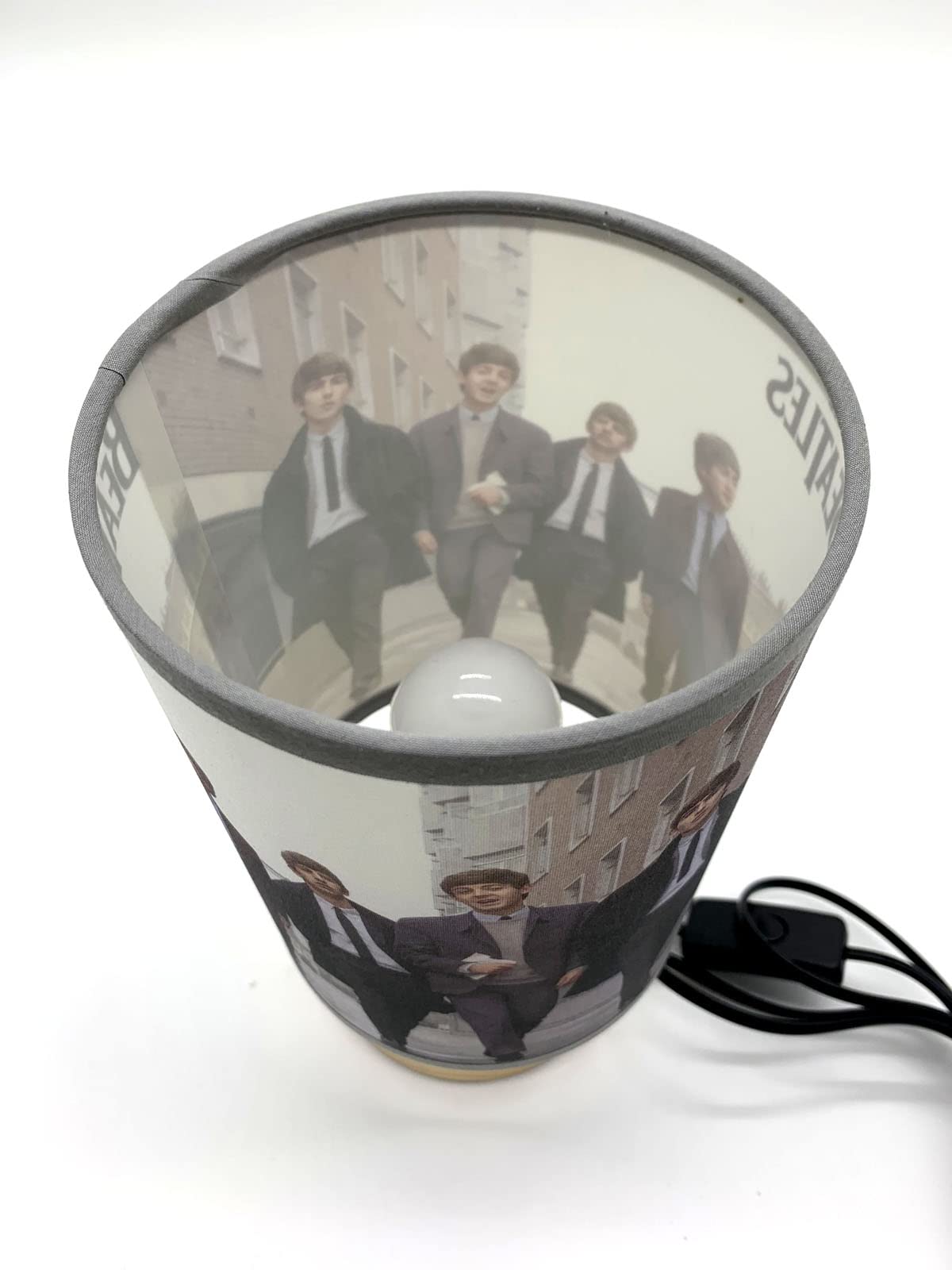 Table Lamp Bedside Night Light Beatles Wood Base Room Decoration or Great Gift Ideas